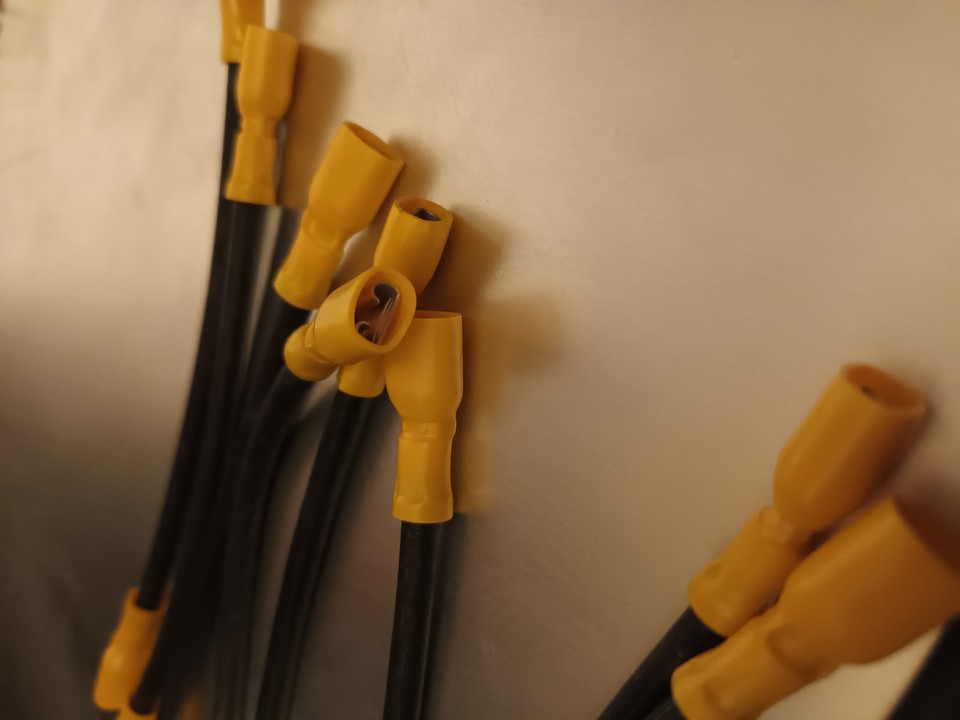 100 pcs battery cable with insulated faston connection 145 mm long ...