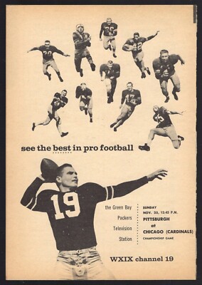 1956 TV AD~GREEN BAY PACKERS TOBIN ROTE~NFL CHAMPIONSHIP GAME~CHICAGO ...