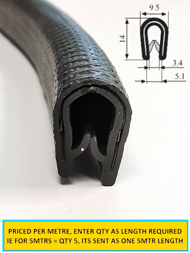 CLASSIC AUSTIN MINI BLACK RUBBER GRIPPING SILL SEAM TRIM EDGING SIDE ...