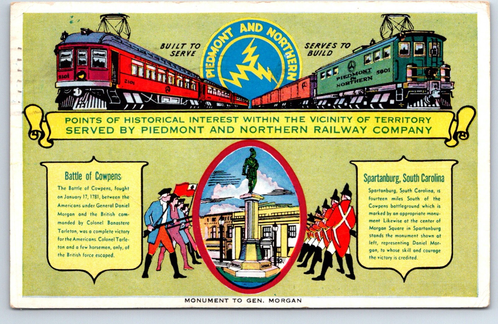 Postcard South Carolina Spartanburg Piedmont & Northern Railway Company ...
