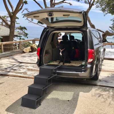 Foldable Folding Pet Dog Car Boot Access Steps Ladder Stairs Strong ...