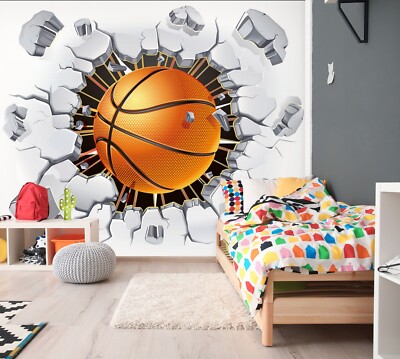 3D Basketball Stone B8381 Wallpaper Wall Mural Removable Self-adhesive ...