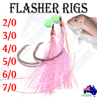 Pink Snapper Snatchers Rigs Flasher Circle Hooks Fishing Rigz ...
