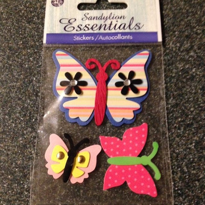 3D Sandylion Essentials BUTTERFLIES Dimensional Sticker NEW BUTTERFLY ...