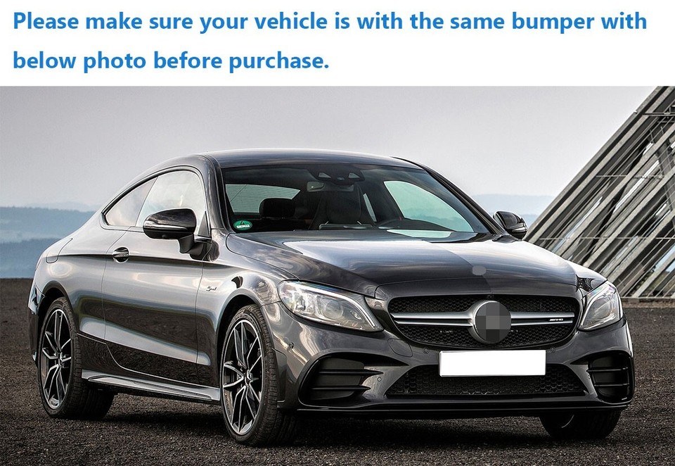 Fit For 19-23 Mercedes W205 C205 C43 LCI Front Bumper Deflector Trim ...