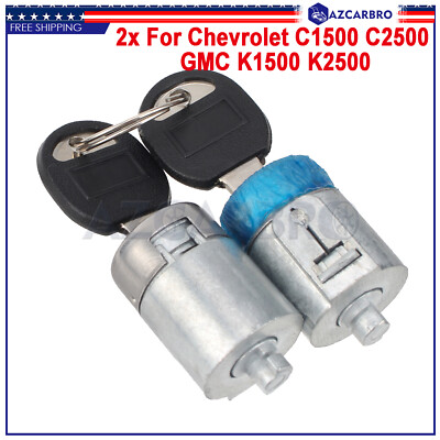 2PCS New Door Lock Cylinder Kit With Keys For GMC Chevy C1500 K1500 ...