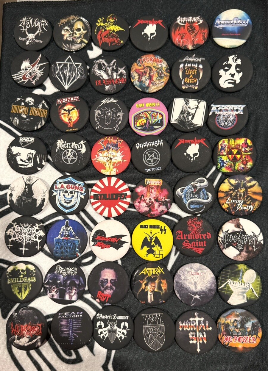 Death Black Thrash Heavy Metal Button 5 Pin Set Blasphemy, Xentrix ...