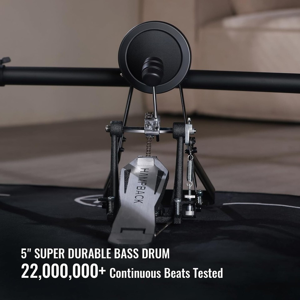 HAMPBACK ACE-360 Electric Drum Set, Independent Hi-hat, 52 Drum Kits ...