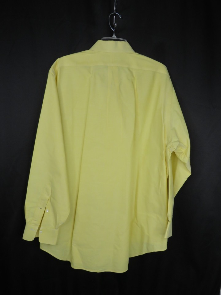 RALPH LAUREN YELLOW BUTTON DOWN COLLAR LONG SLEEVE BUTTON UP SHIRT SZ ...