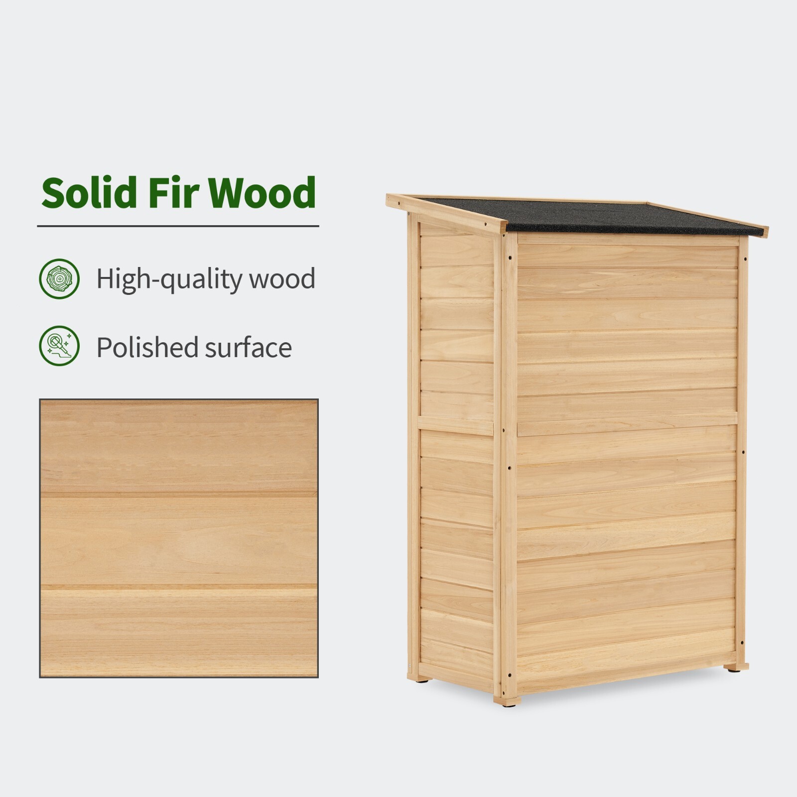 Lovupet Outdoor Wooden Storage Cabinet, Small Tool Shed with Latch 6056 ...