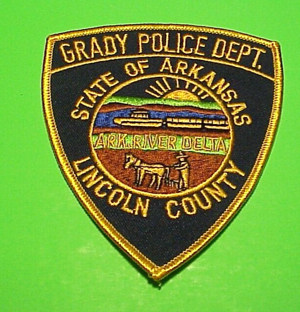 GRADY LINCOLN COUNTY ARKANSAS AR 4 1/2" POLICE PATCH FREE SHIPPING ...