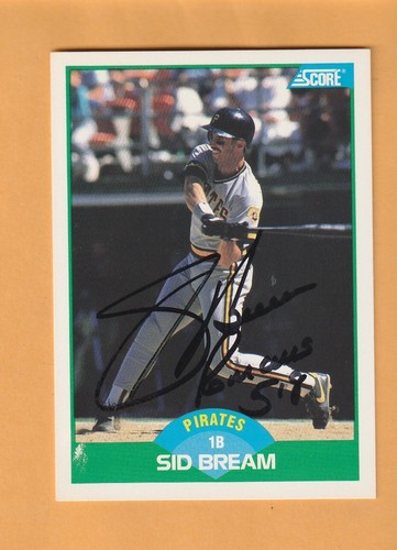 Sid Bream Pittsburgh Pirates AUTO Signed 1989 Score Carlisle ...