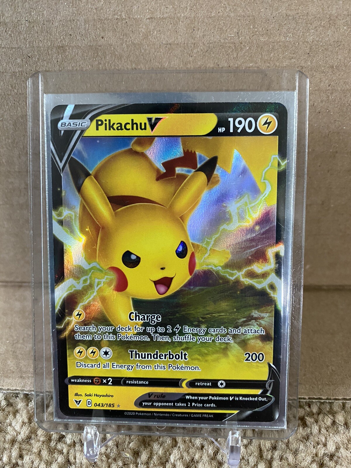 Pikachu V 043/185 -- Pokemon TCG Vivid Voltage -- NM - Mint Holo Ultra ...