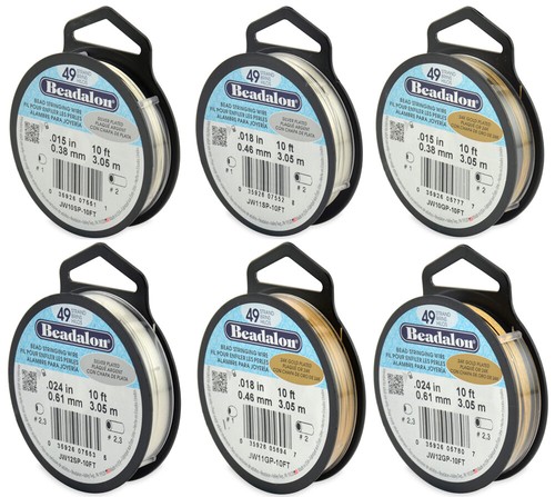 Beadalon® 49 Strands Bead Stringing Wire Stainless Steel * Plated ...