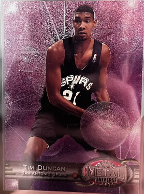 1997-98 Fleer Metal Universe Tim Duncan Rookie #66 San Antonio Spurs ...