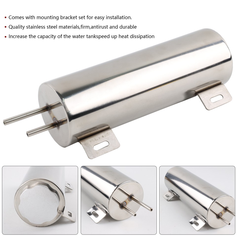 3"x9" Polished Stainless Steel Radiator Coolant Overflow Catch Puke ...