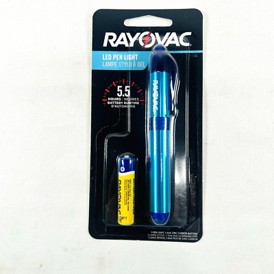 New Rayovac Pen Flashlight LED Blue Aluminum Pocket-Sized Penlight 1 x ...