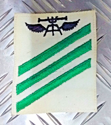 USN Aviation Fire Controlman Tecnician E-3 Ranks Patch Green Hashes ...
