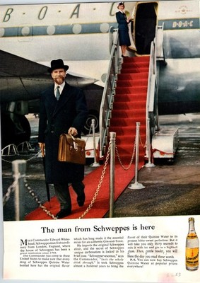 1953 Vintage Print Ad Schweppes Tonic Water Commander Edward Whitehead ...