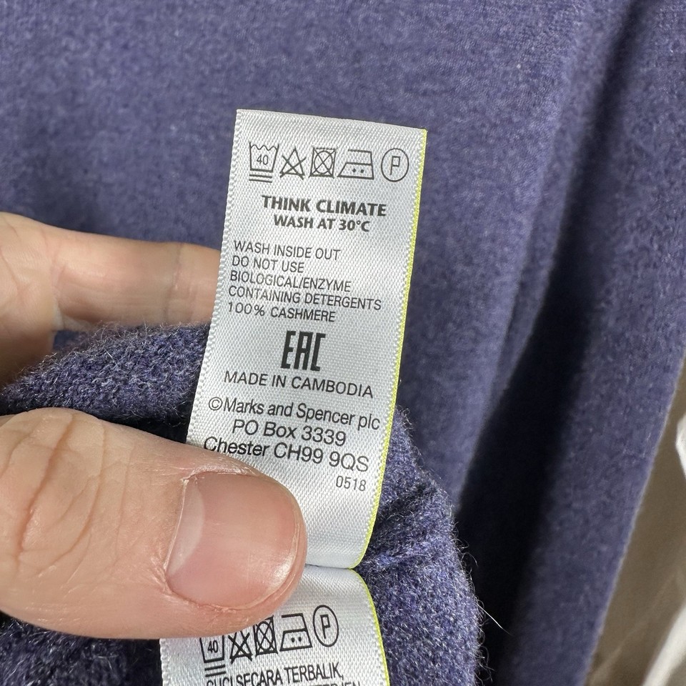 100% Pure Cashmere Autograph Mens Jumper Size Large L M&S purple ...