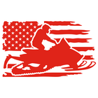 Snowmobile American Flag Decal Stickers Truck Trailer Window Wall 22 ...