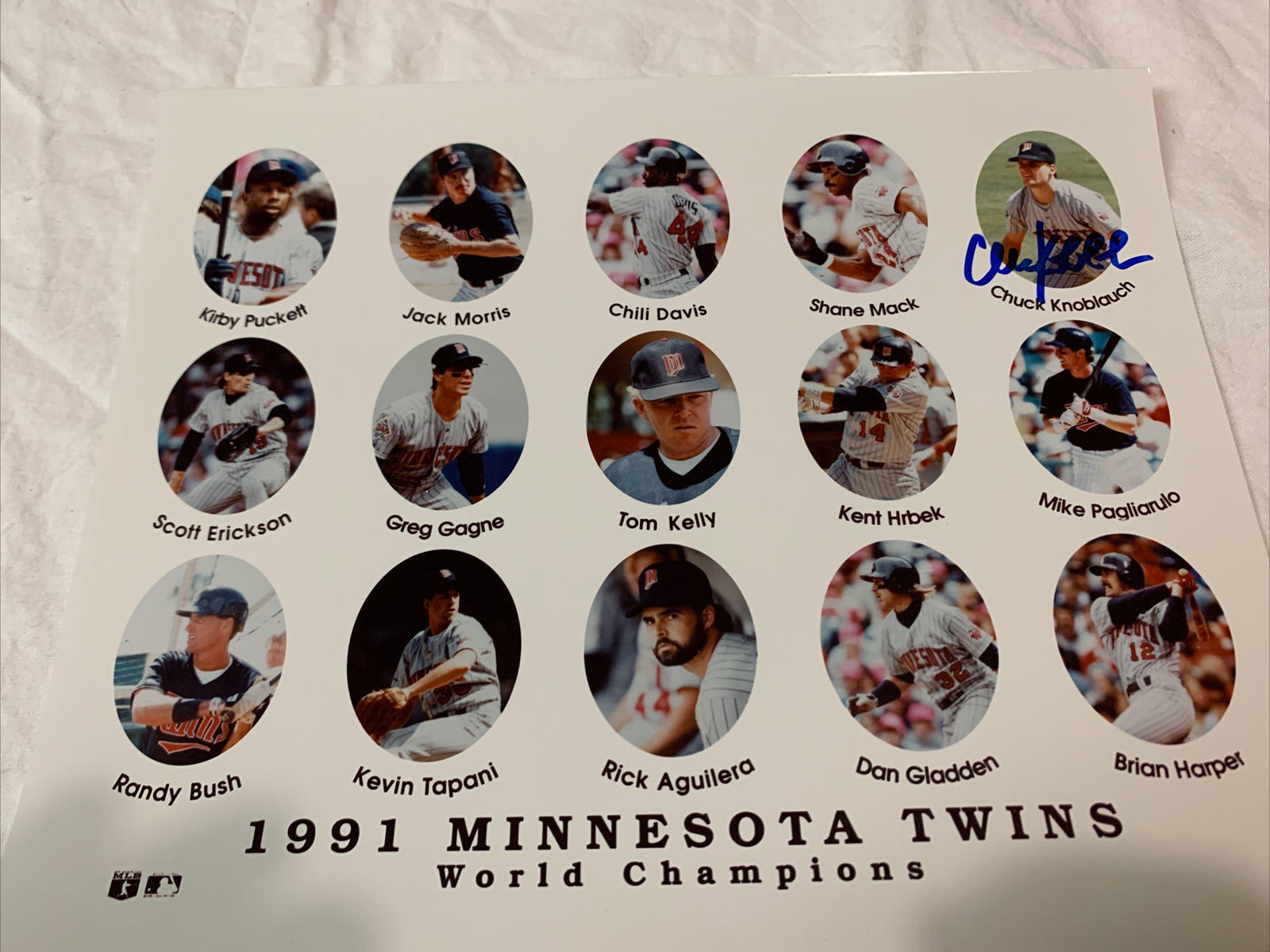 Chuck Knoblauch Minnesota Twins Team SIGNED Autographed 8x10 Photo 1991 ...