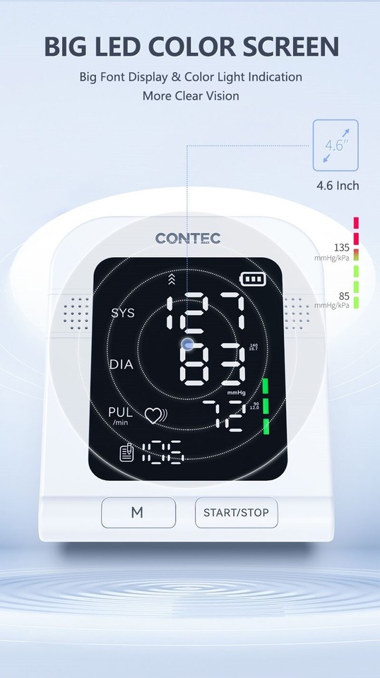 CONTEC Electronic Sphygmomanometer Automatic Upper Arm Blood Pressure ...