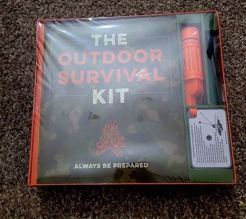 The Outdoor Survival Kit (Book, Firestarter, Mirror With Rope, Whistle ...