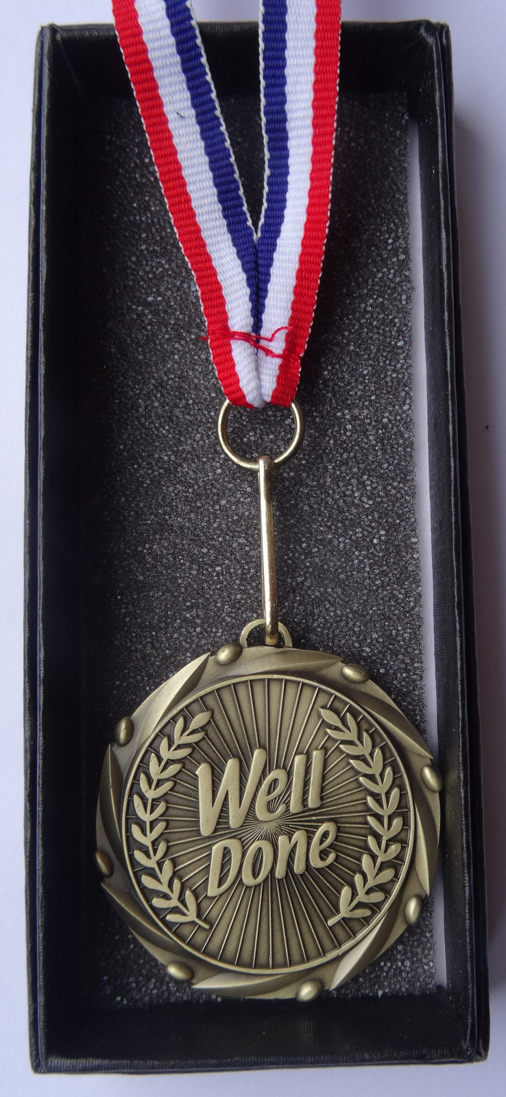 Personalised Engraved Gold Well Done Medal wedding Anniversary School ...