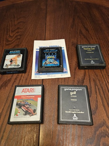 Pinball, Home Run, Bowling, Pole Position & Golf Atari Lot Of 5 Tested ...