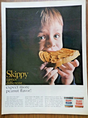 1966 Skippy Peanut Butter Ad Creamy & Chunk Style | eBay