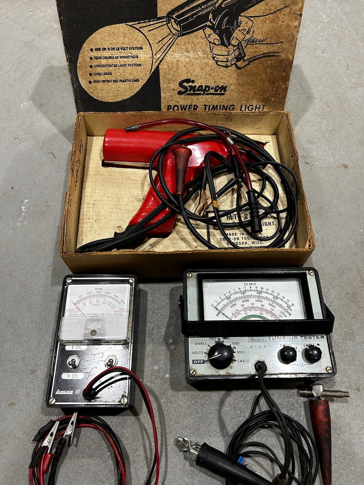 Vintage Snap-on MT-215 Power Timing Light, Lancer 150 RPM, Sears Tuneup ...
