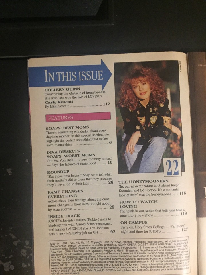 Soap Opera Digest Magazine May 1991 - Patsy Pease, Noelle Beck ...