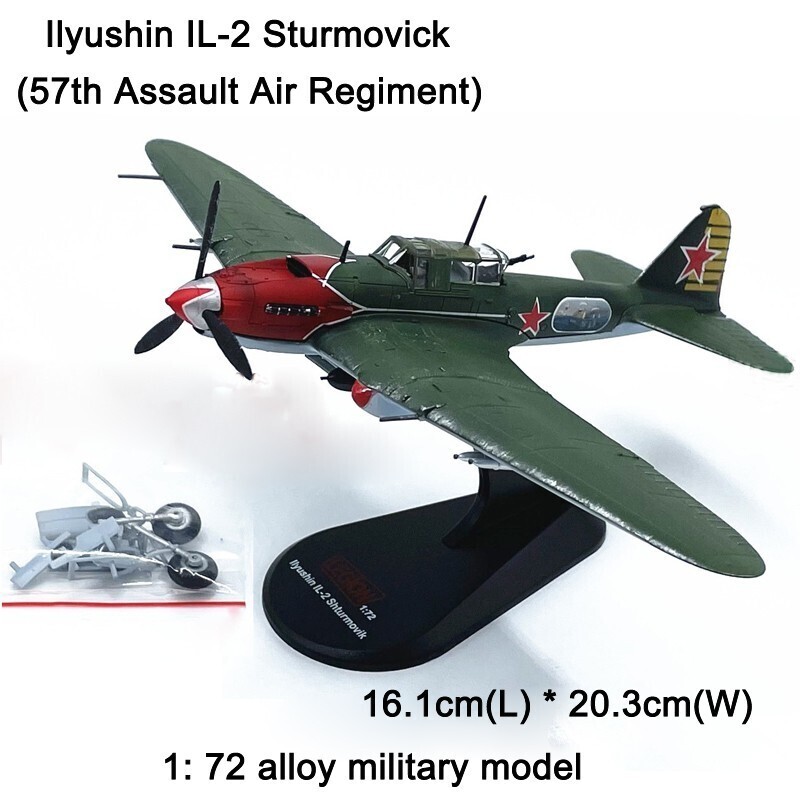 1:72 WWII Ilyushin IL-2 Attacker Aircraft Model Diecast Military ...