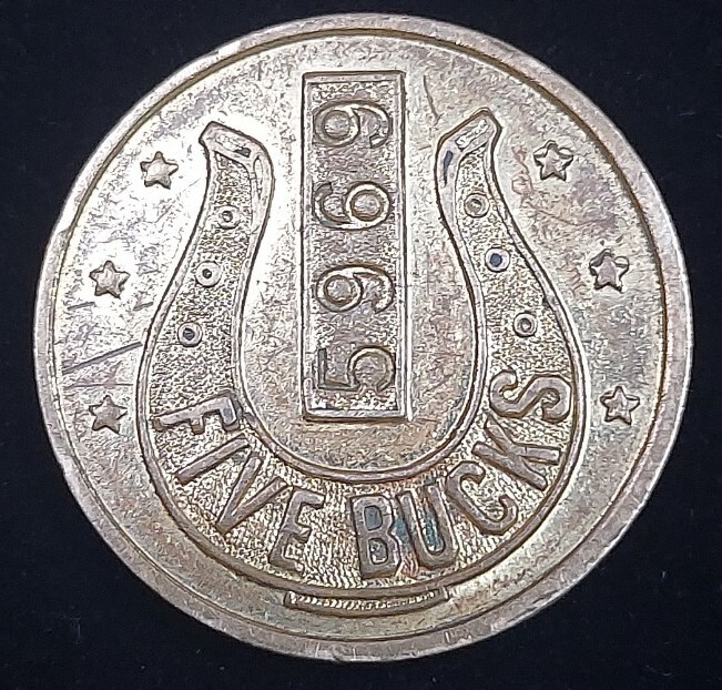 Gold 5 Bucks Award Slot Trade Token | eBay