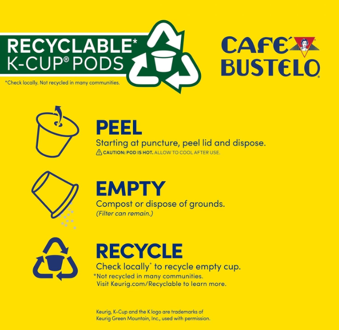 Cafe Bustelo Espresso Style Coffee Keurig K-Cup Pods, Dark Roast, 48 K ...