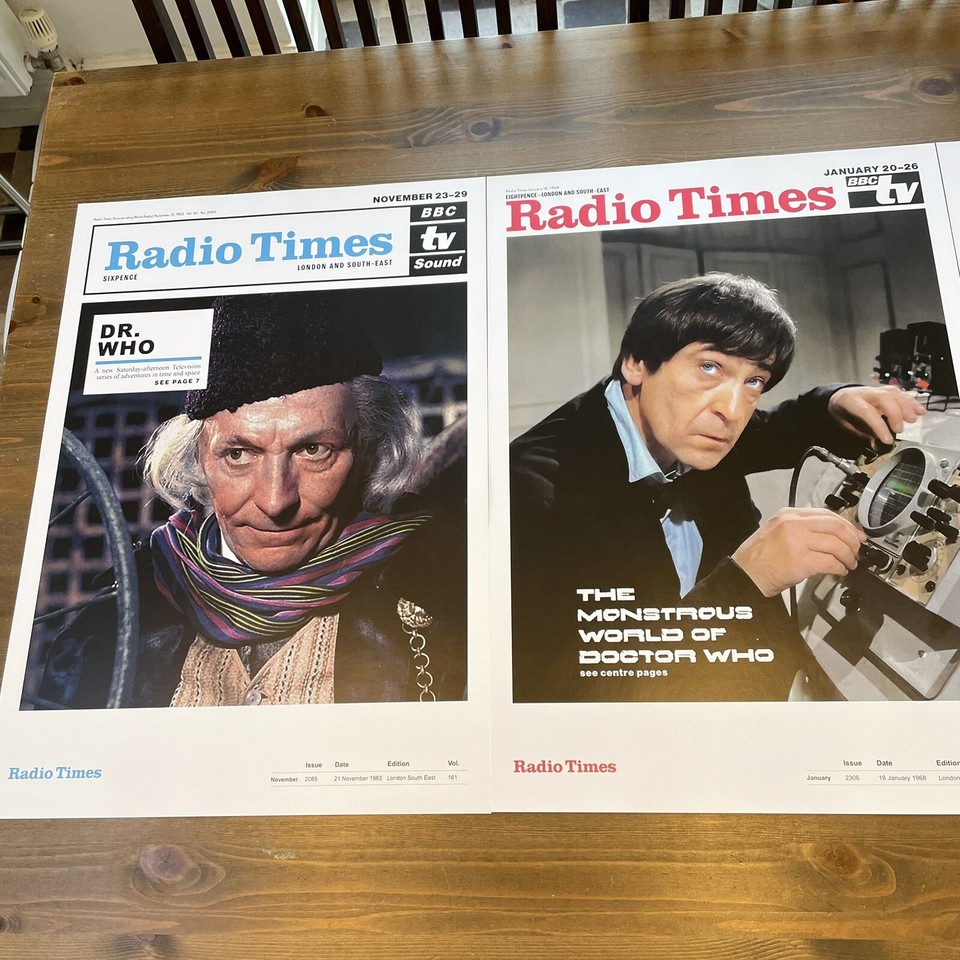 Four A2 Doctor Who Radio Times Posters Tardis Police Box Dr Who Print ...