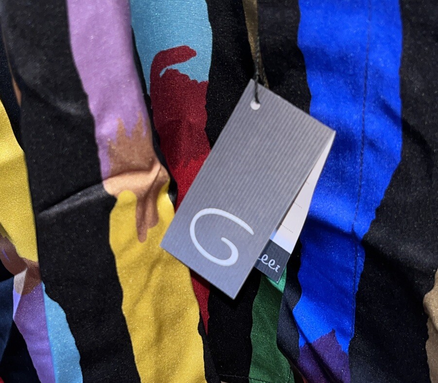 GENELLI 100% PURE SILK Long Sleeve SHIRT / COLORFUL / MEN’S size XXL ...