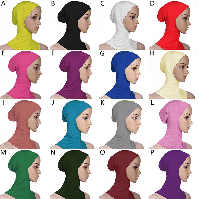Women's Under Scarf Cap Bone Bonnet Ninja Hijab Islamic Neck Cover ...