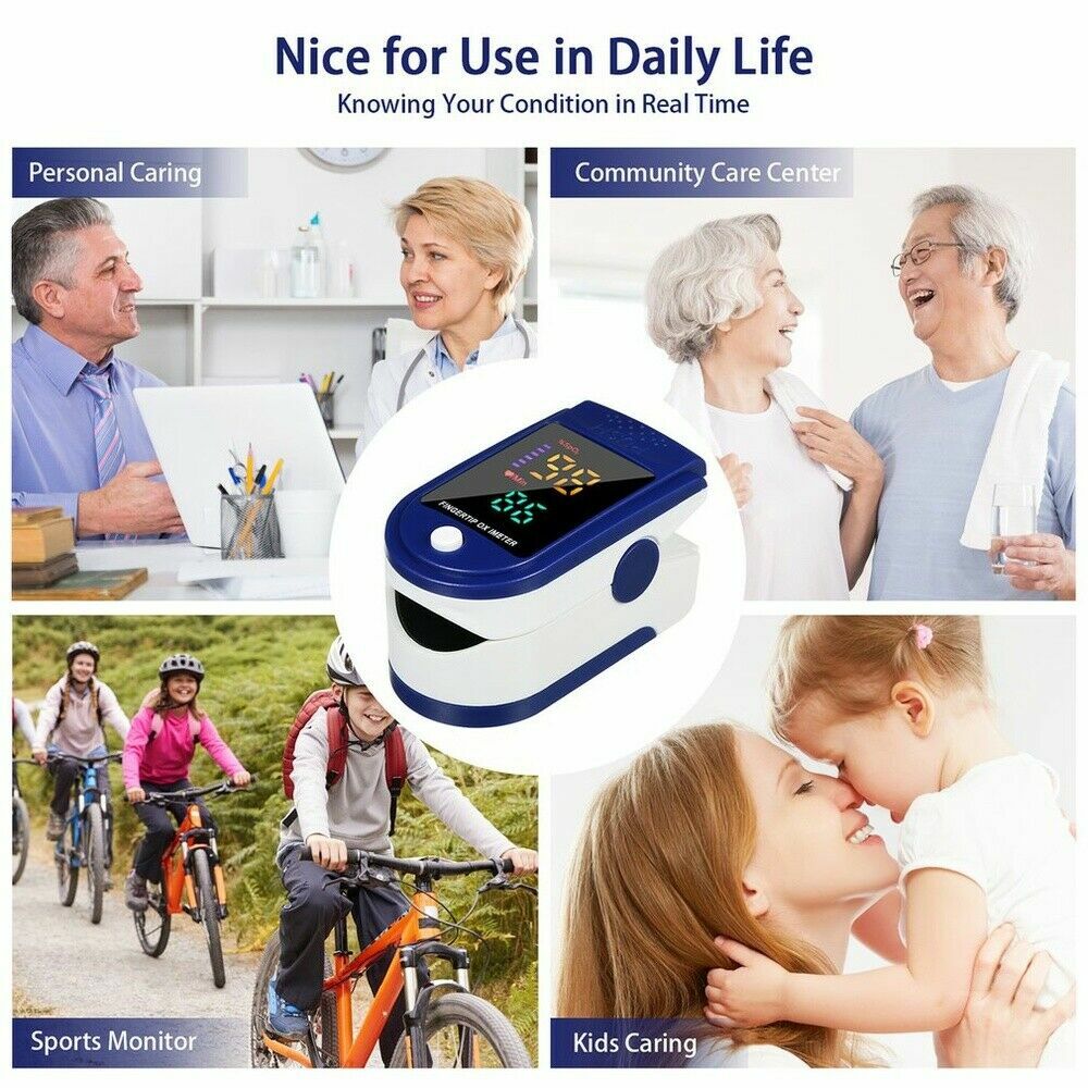 2X Professional Finger Pulse Oximeter Blood Oxygen Saturation Monitor ...