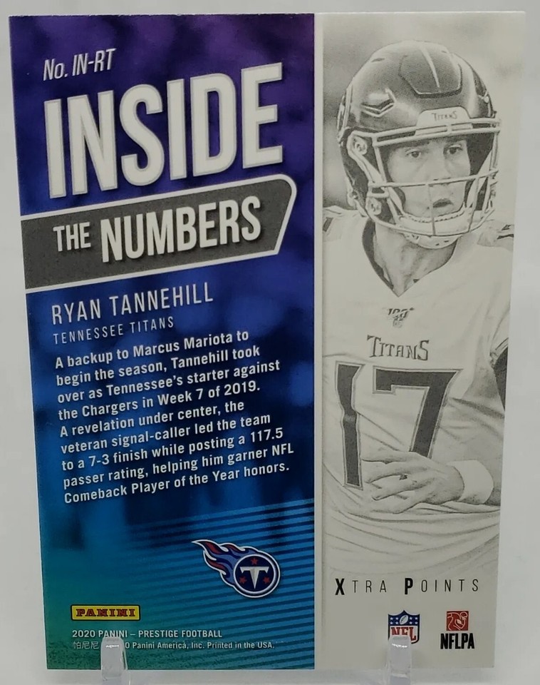 2020 Panini Prestige Inside the Numbers Xtra Points Blue Ryan Tannehill ...