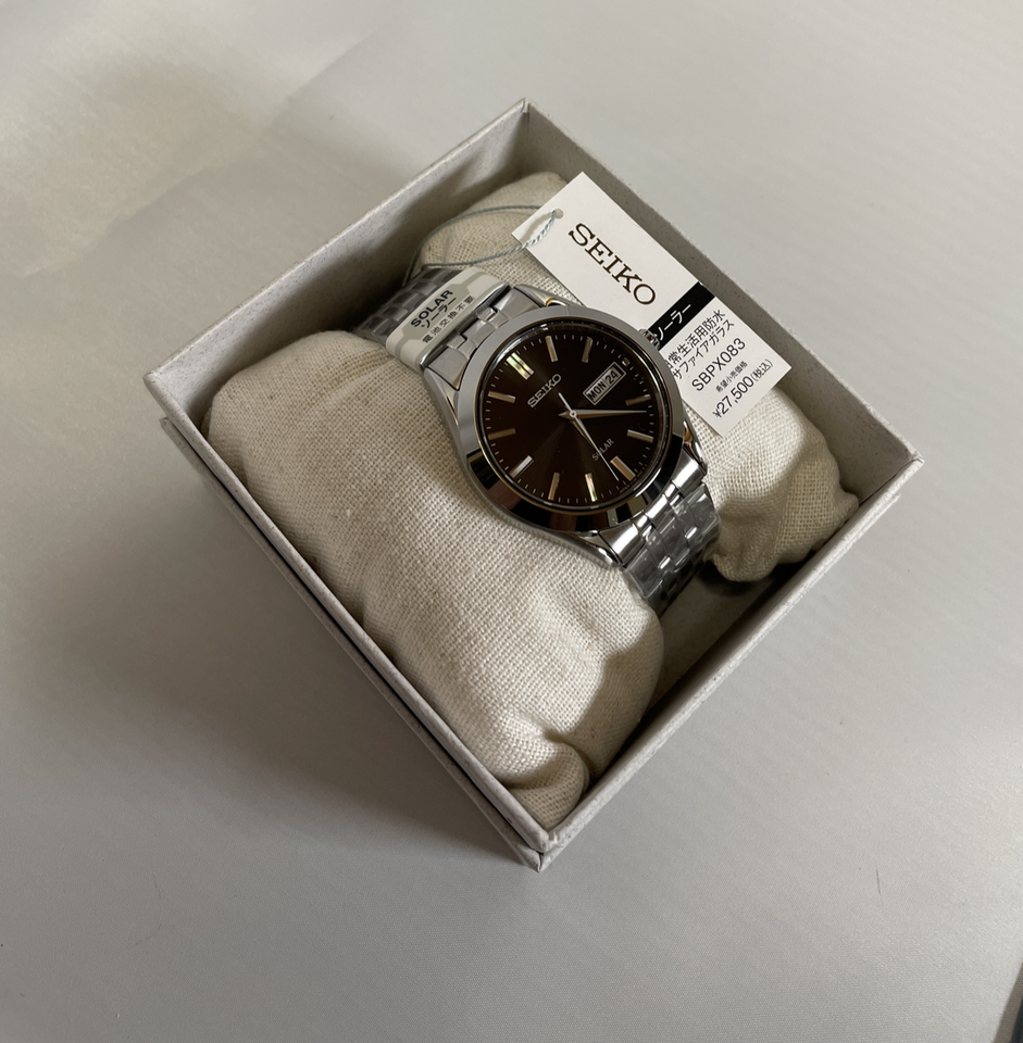 Seiko SPIRIT SBPX083 Black Dial Stainless Steel Solar Men Watch in BOX ...