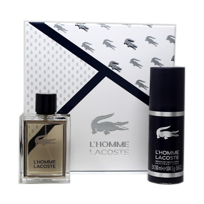 LACOSTE L'HOMME 2 PIECE GIFT SET EAU DE TOILETTE NATURAL SPRAY 100 ML/3 ...