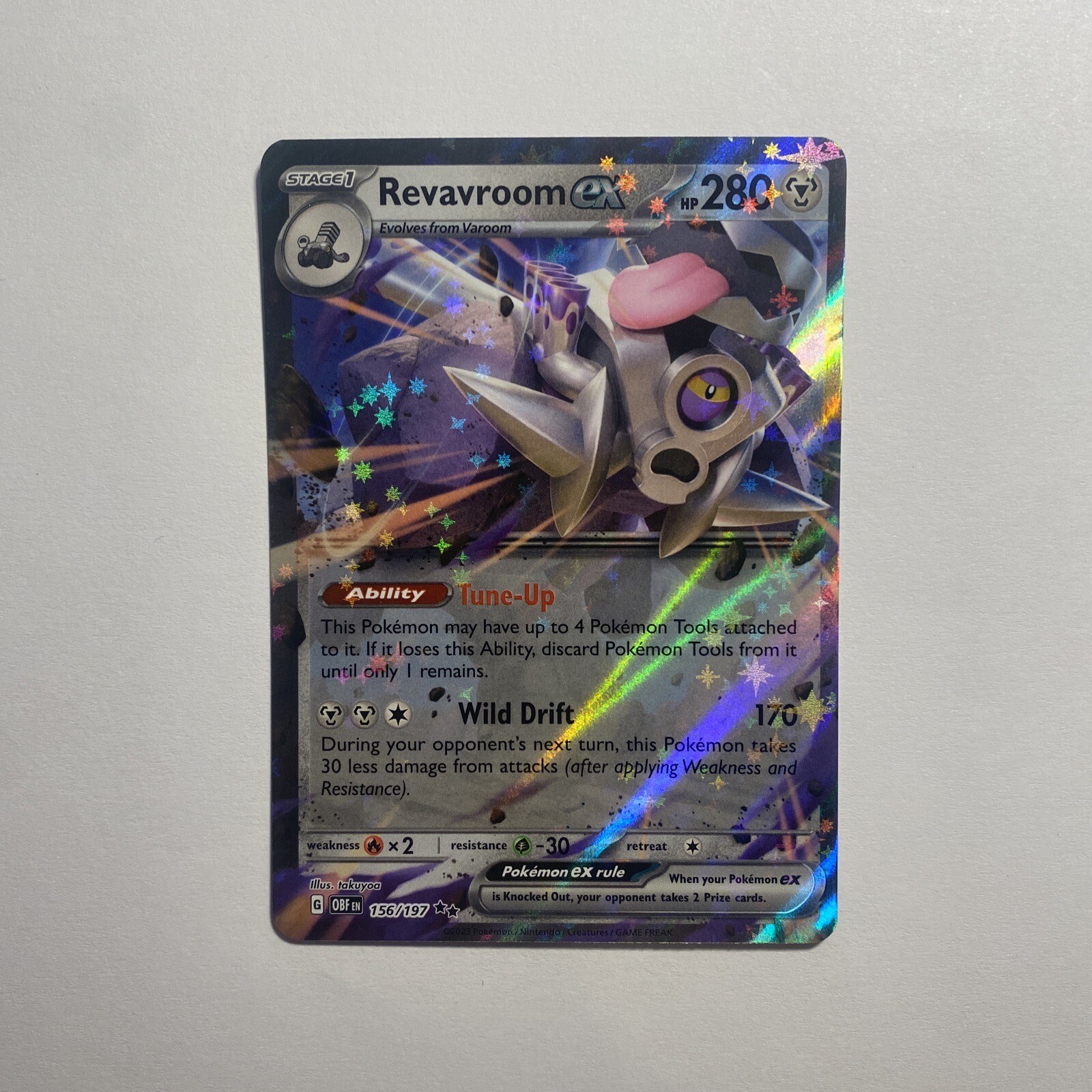 Pokemon Card Revavroom Ex 156/197 Ultra Rare Scarlet Violet Obsidian ...