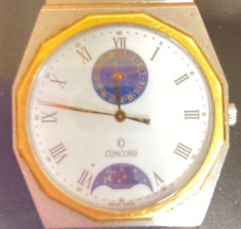 Concord Quartz Watch Silver Stainless Steel 18.5cm Vintage Rare 15.12. ...