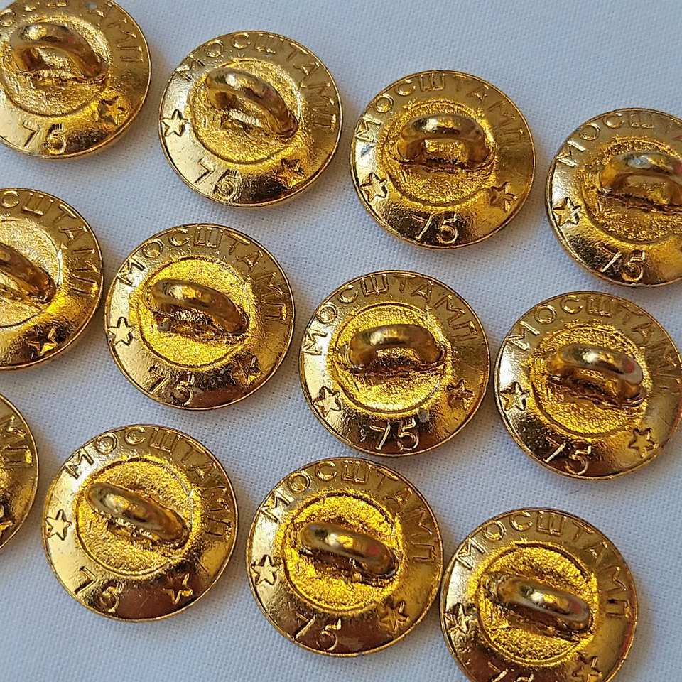 Soviet General's Buttons small 14mm Set 12x USSR army military uniform ...