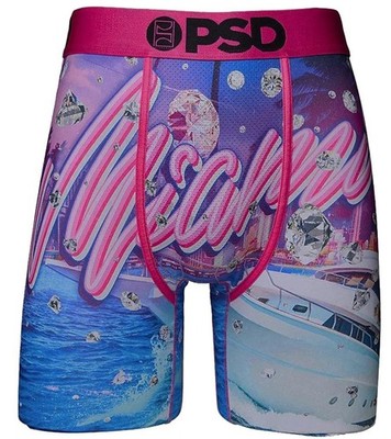 PSD Miami DIAMONDS Purple Pink Print Mesh Front & Back Panel Boxers Men ...