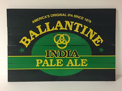 Ballantine IPA Beer Wood Sign Distressed Look Pabst PBR Hipsters NEW 21 ...