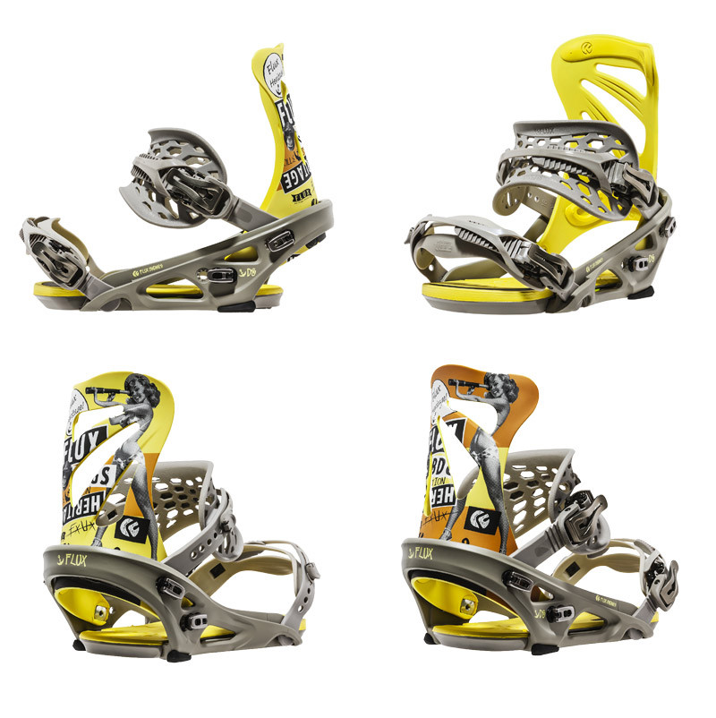 snowboarding snowboard bindings FLUX DS color black yellow heritage ...