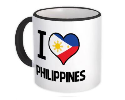 Gift Mug : I Love Philippines Flag Heart Country Crest Filipino Expat ...